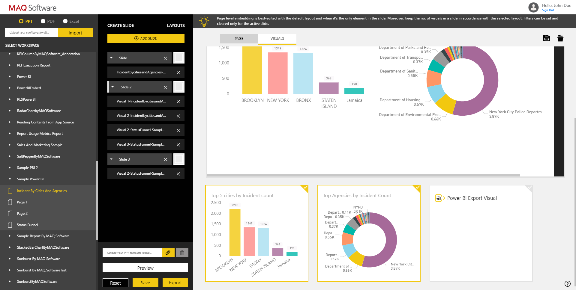 Export Power BI To PowerPoint And Excel MAQ Software