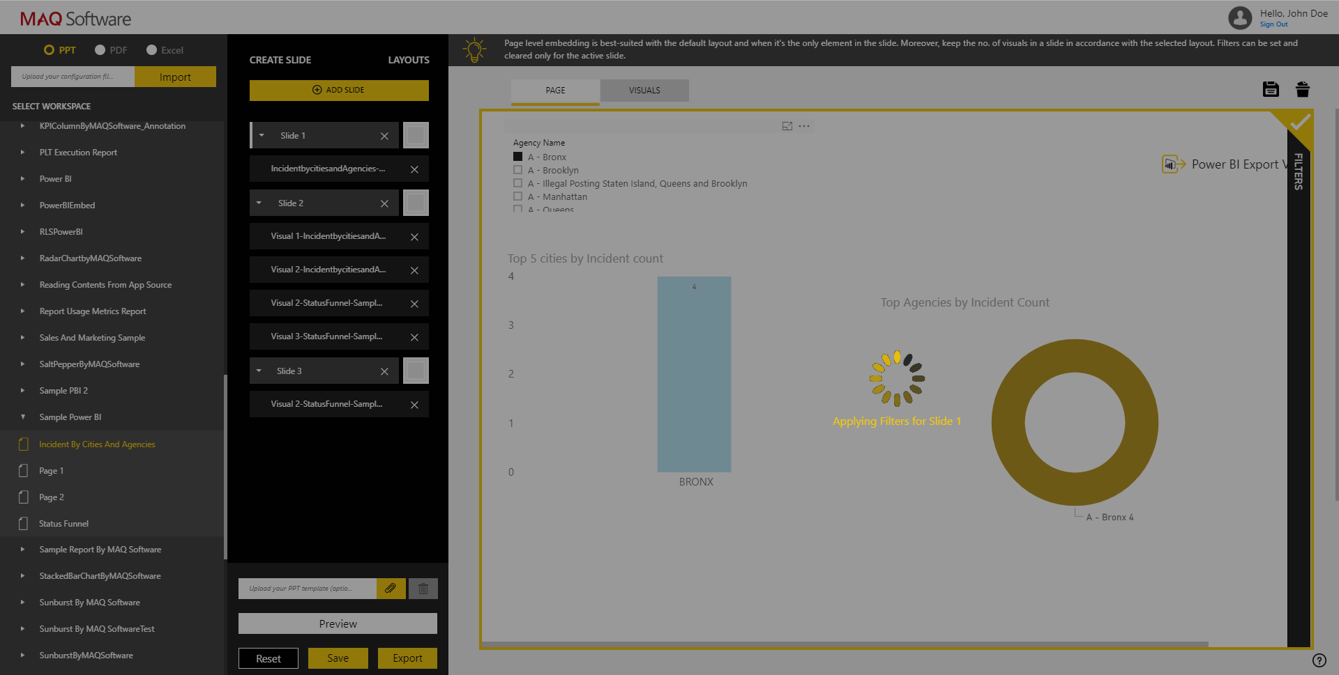 Export Power BI To PowerPoint And Excel MAQ Software