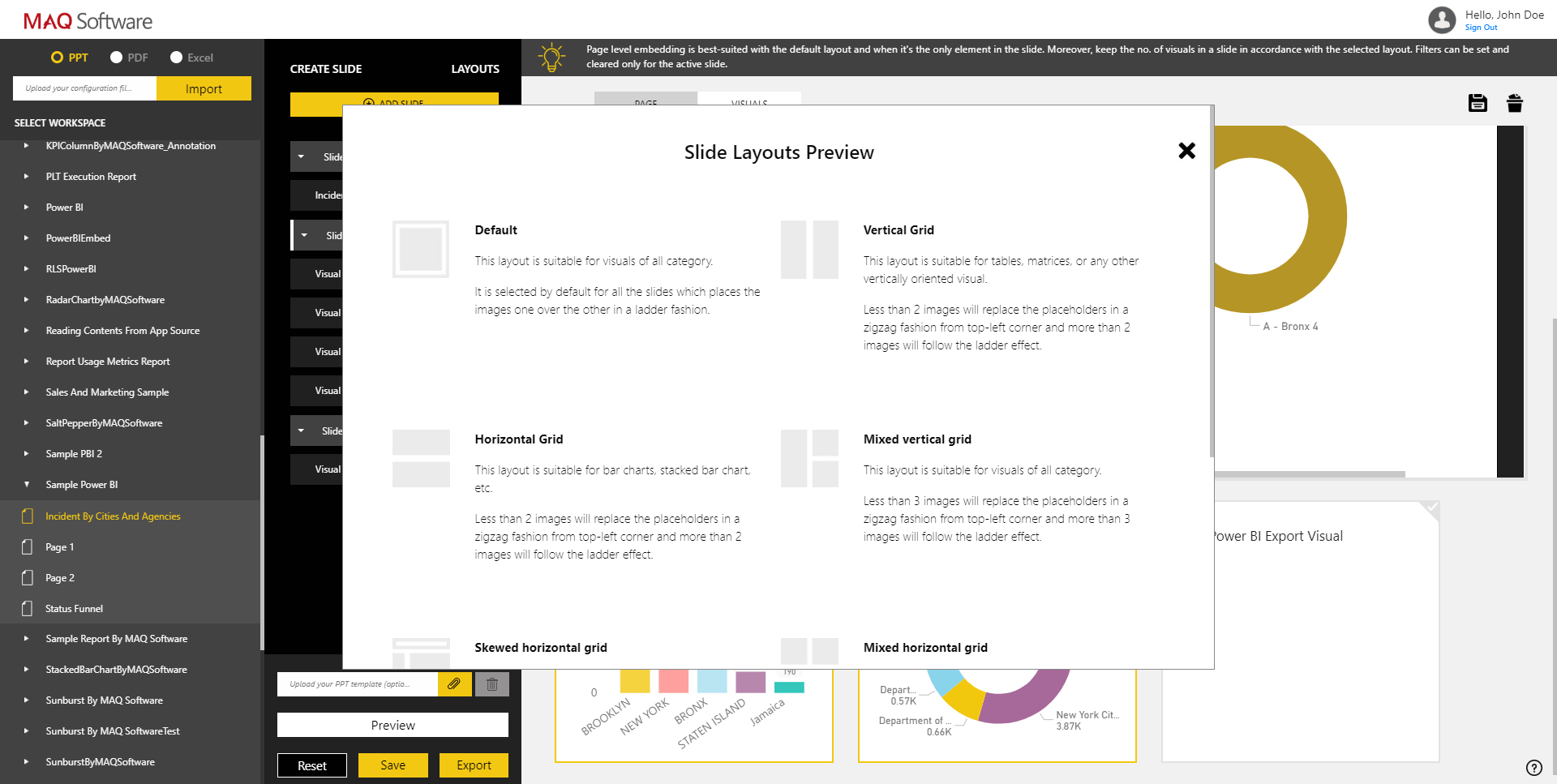 Export Power BI To PowerPoint And Excel MAQ Software